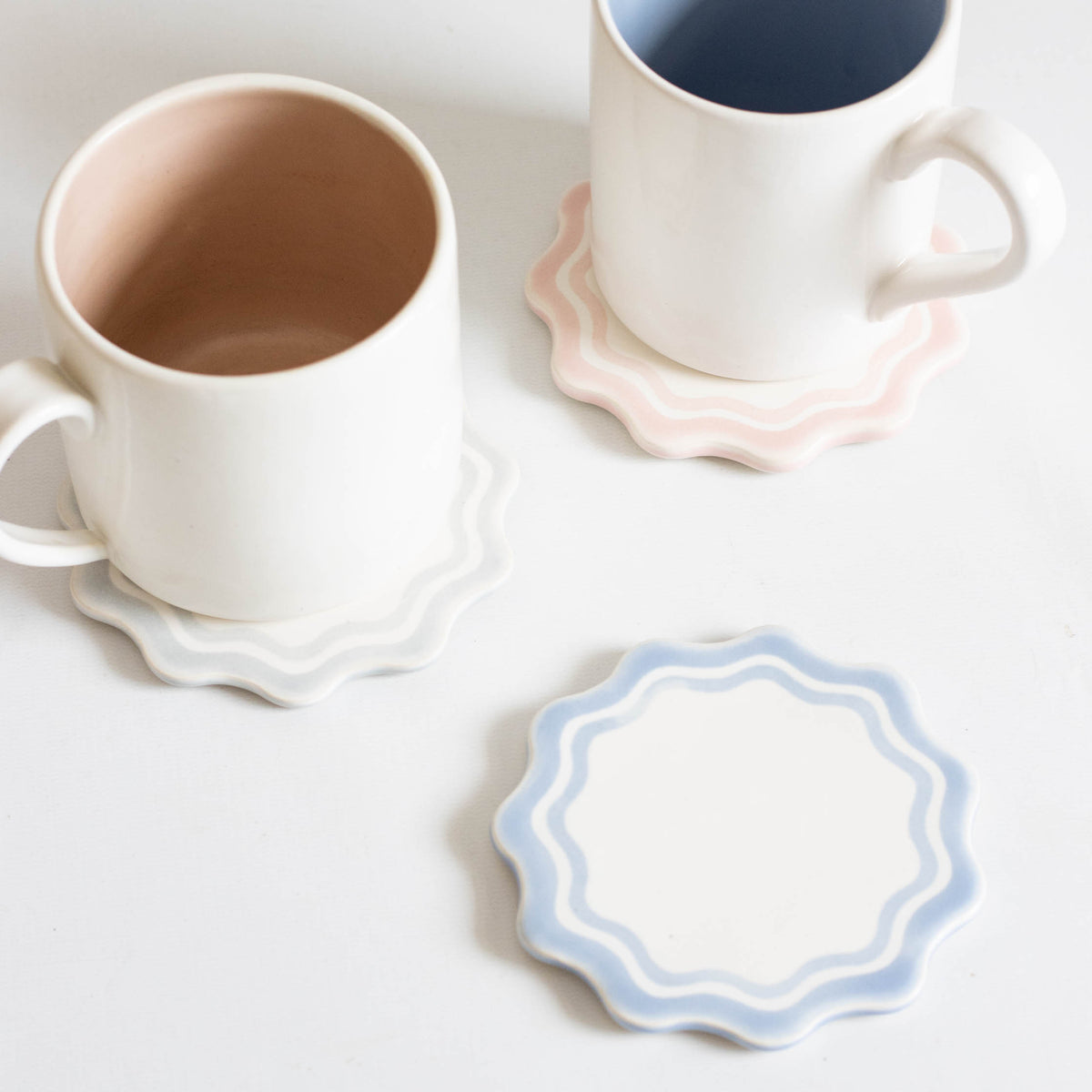 Two Tone Scallop Coaster Set – Shop Susan Gordon Pottery